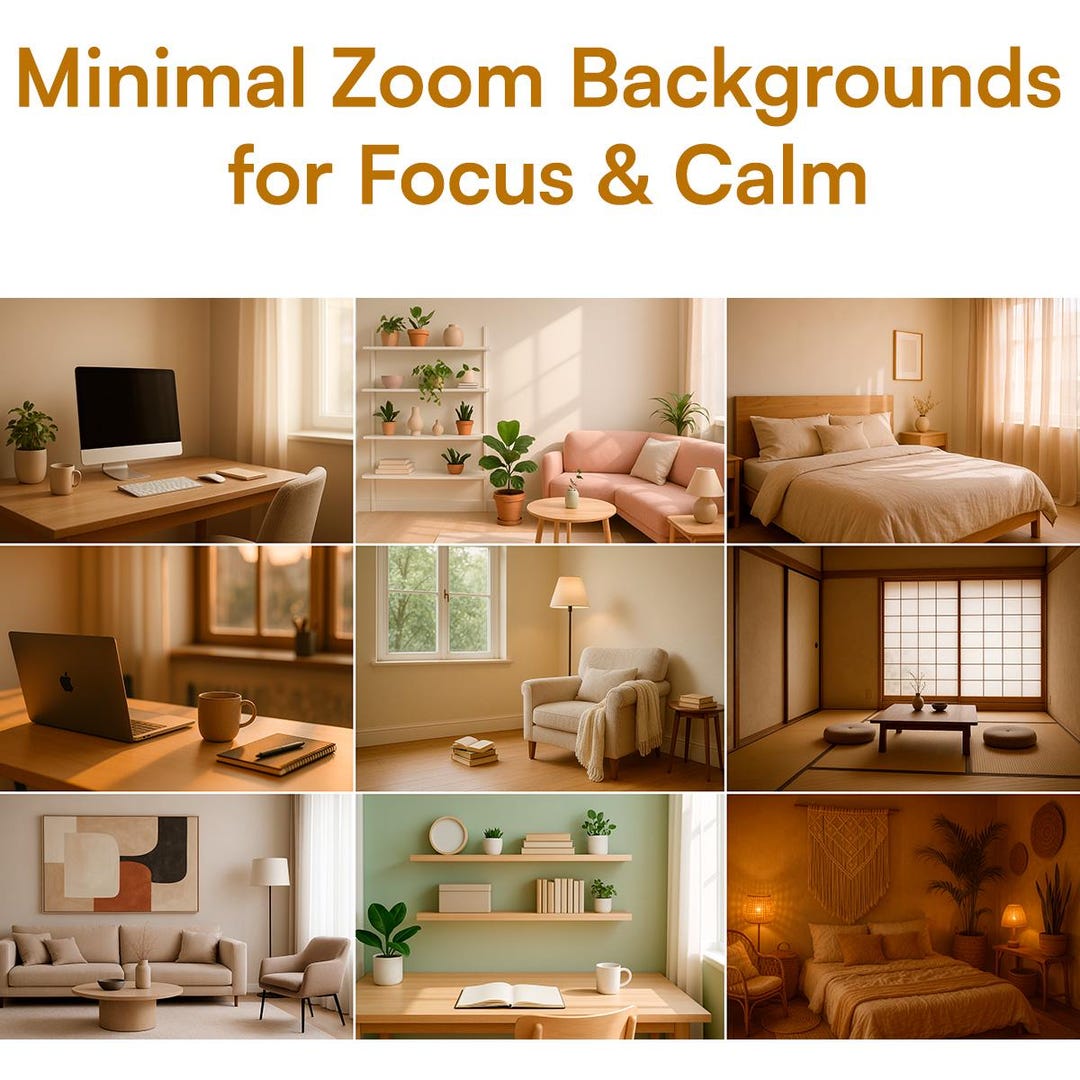 10 Minimal Zoom Backgrounds – Aesthetic Home & Office Digital ...