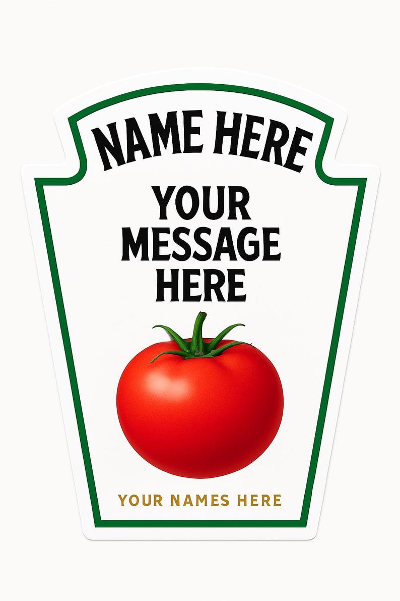 Custom Ketchup Bottle Label – Printable & Editable in Canva – Funny ...