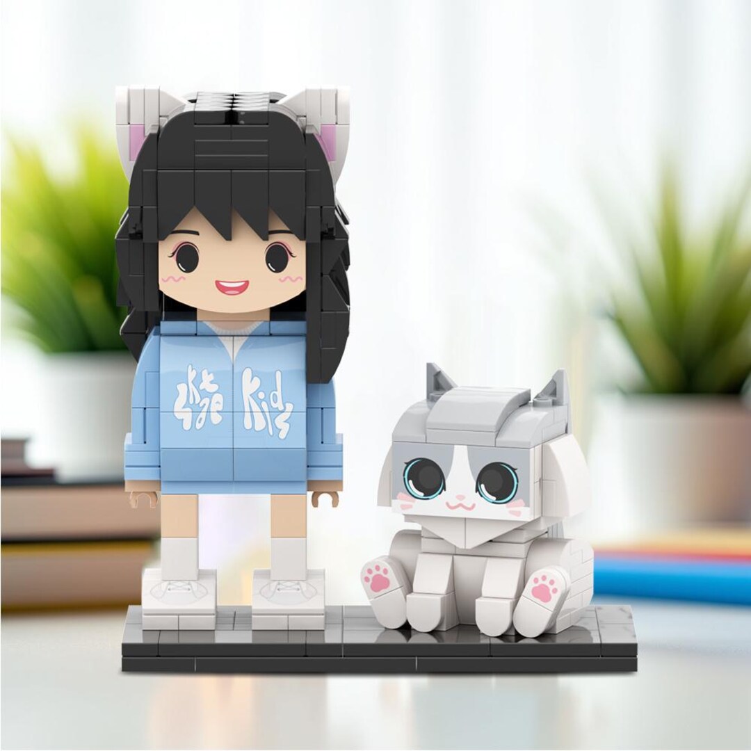 Custom Mini Brick Figures With Cat Personalized Mini Block Toy Brick ...
