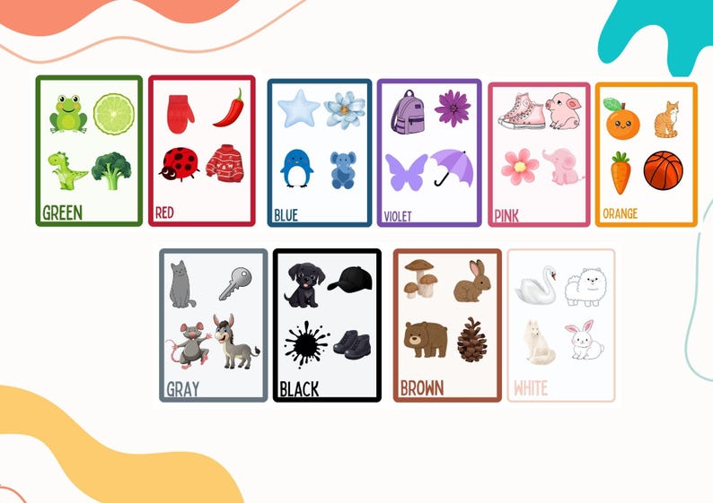 Printable Color Flashcards for Kids Educational Preschool Learning ...