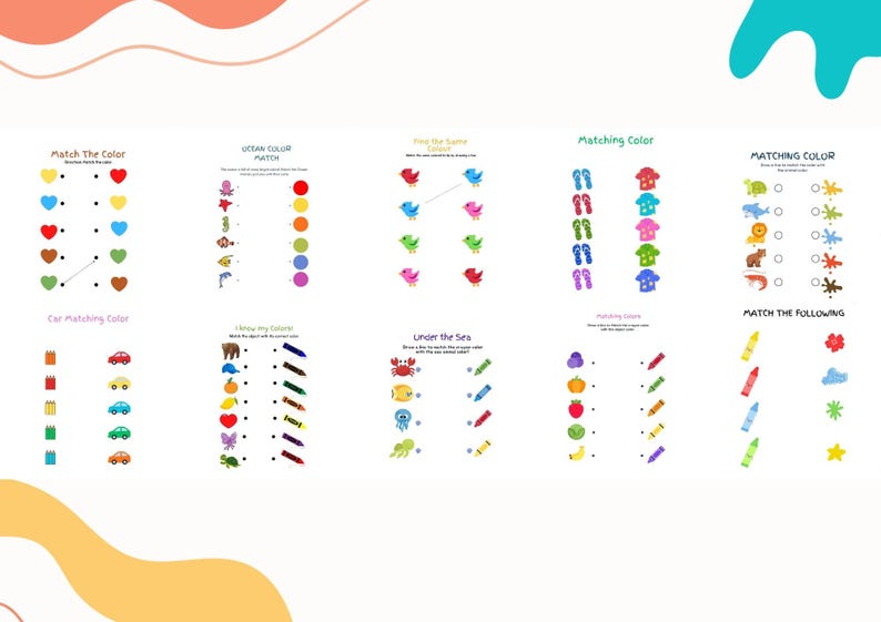 Color Matching Worksheets for Toddlers Printable Preschool Activities ...