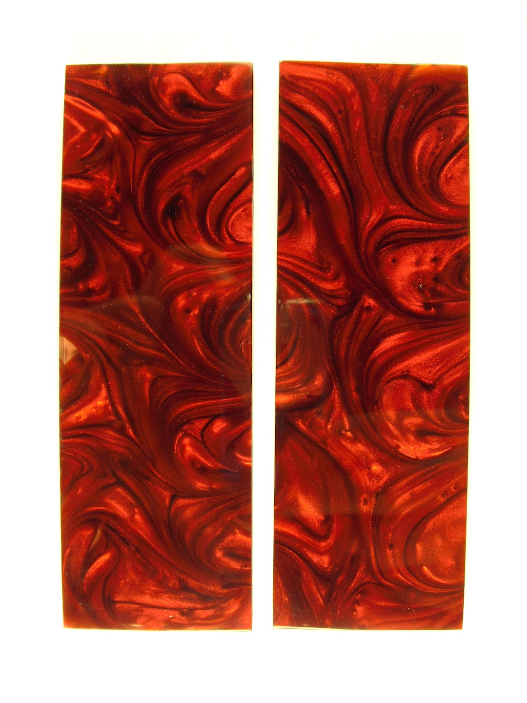 Ruby Red Pearl Scales Knife Handles . - Etsy