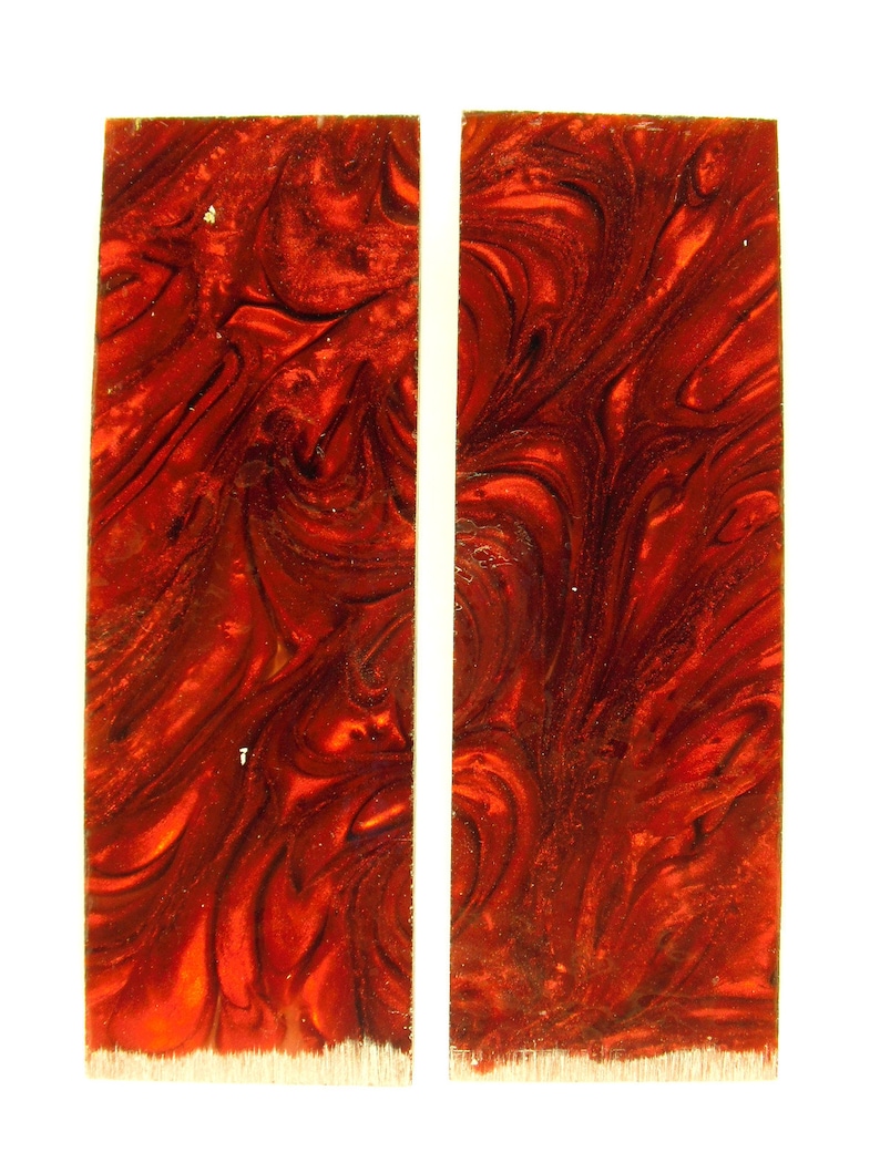 Ruby Red Pearl Scales Knife Handles . - Etsy