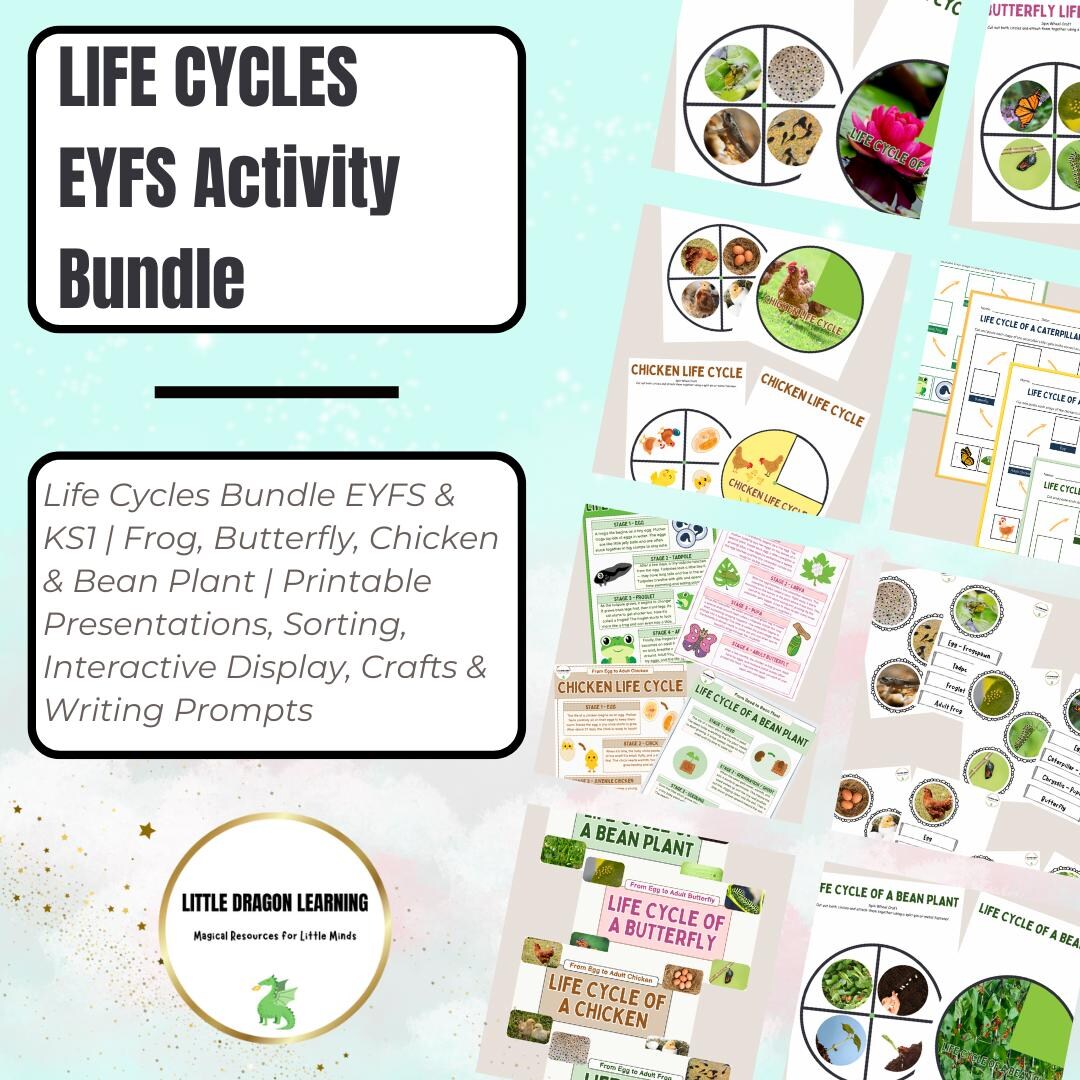 Life Cycles Bundle EYFS KS1 | Frog Butterfly Chicken & Bean Plant ...