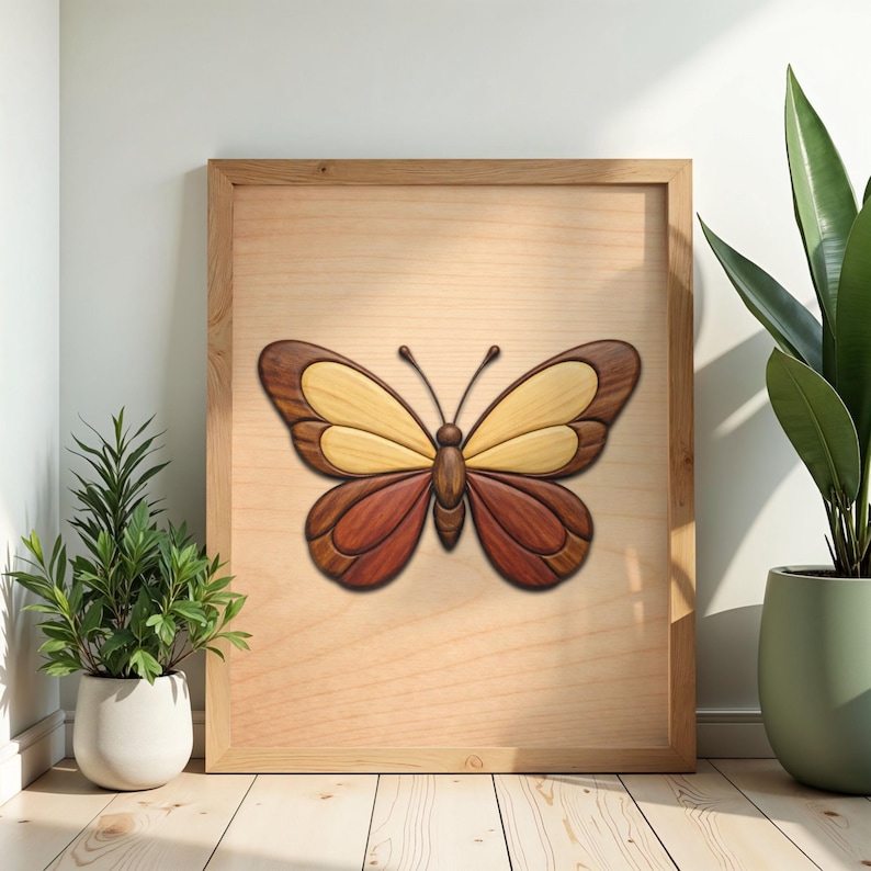 Butterfly Intarsia Wood Art Pattern, Scroll Saw PDF (digital Download ...