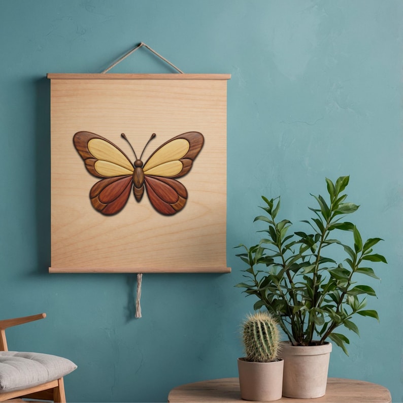 Butterfly Intarsia Wood Art Pattern, Scroll Saw PDF (digital Download ...
