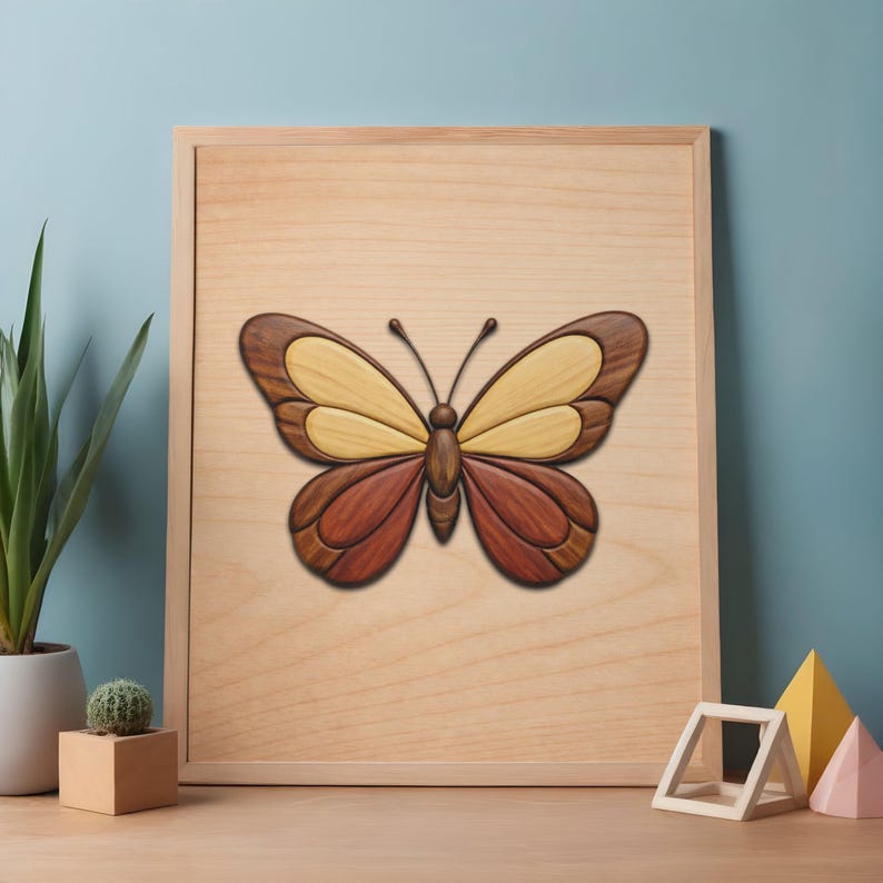 Butterfly Intarsia Wood Art Pattern, Scroll Saw PDF (digital Download ...