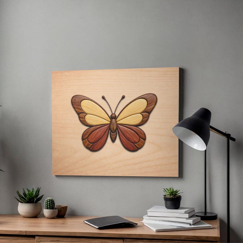 Butterfly Intarsia Wood Art Pattern, Scroll Saw PDF (digital Download ...