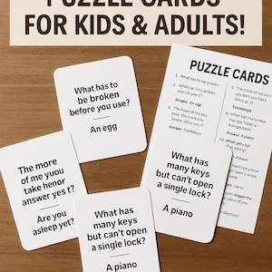 Printable Brain Teaser Cards PDF – 100 Riddles for Kids & Adults – Fun ...
