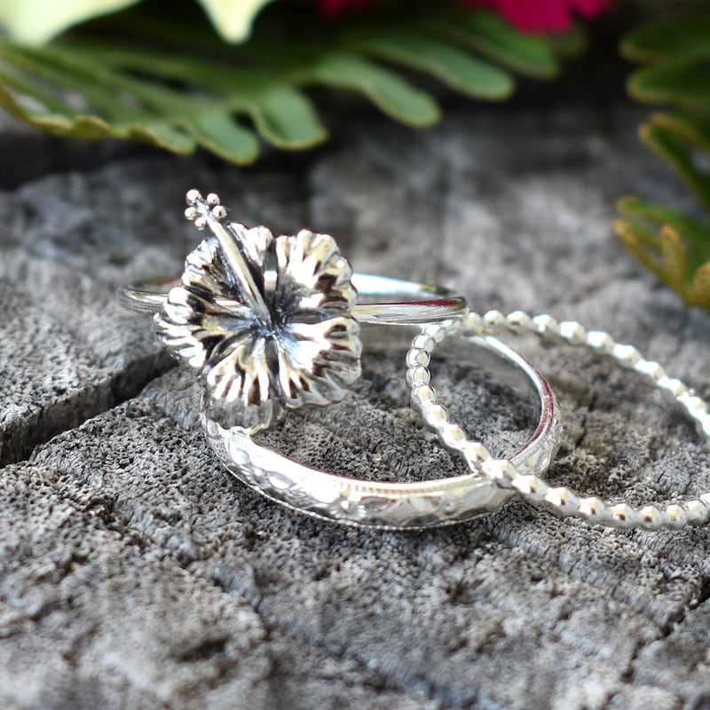 Silver Flower Ring - Etsy