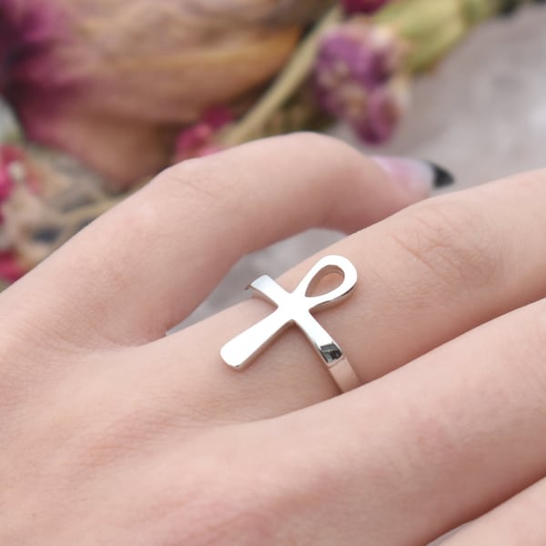 925 Sterling Ankh Rings - Etsy