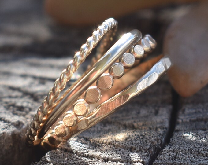 Gold Rings, Gold Stacking Rings, Gold Boho Rings, Stack Rings, Gold ...