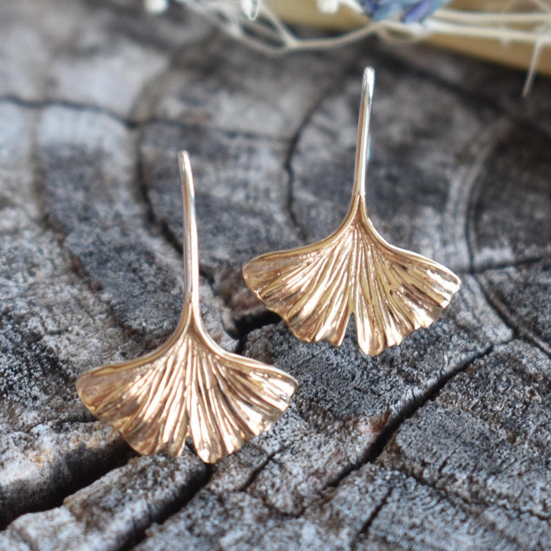 Ginkgo Leaf Earrings - Etsy