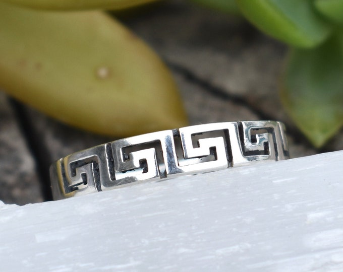 Greek Key Ring, Sterling Silver Greek Ring, Greek Key Jewelry, Meander ...