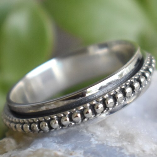 Fidget Spinner Ring Sterling Silver Anxiety Ring - Etsy