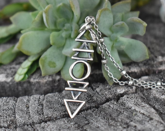 Element Necklace, Four Elements Necklace, Sterling Silver Element ...
