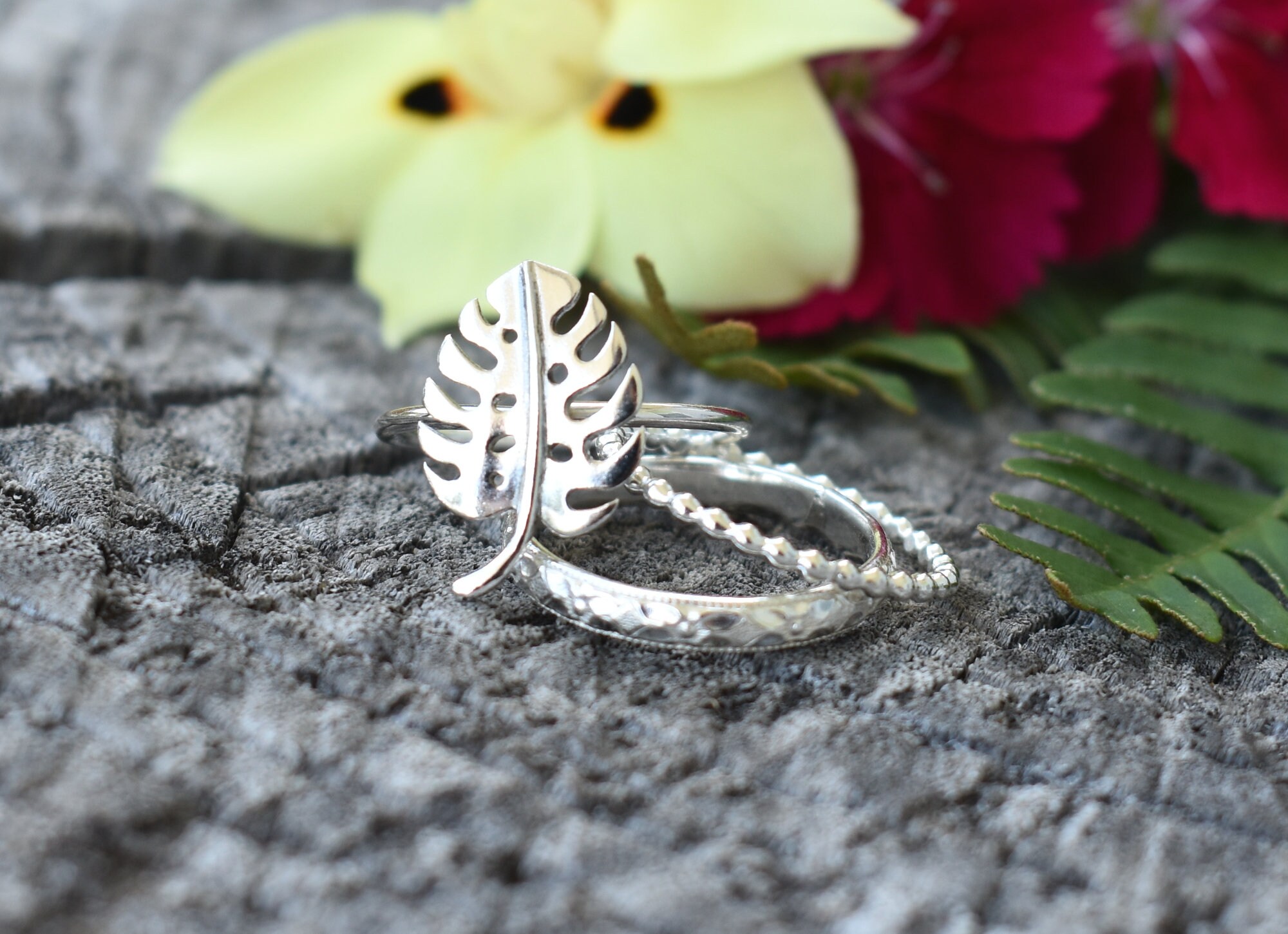 Monstera ring Monstera Leaf Ring Silver monstera ring leaf | Etsy