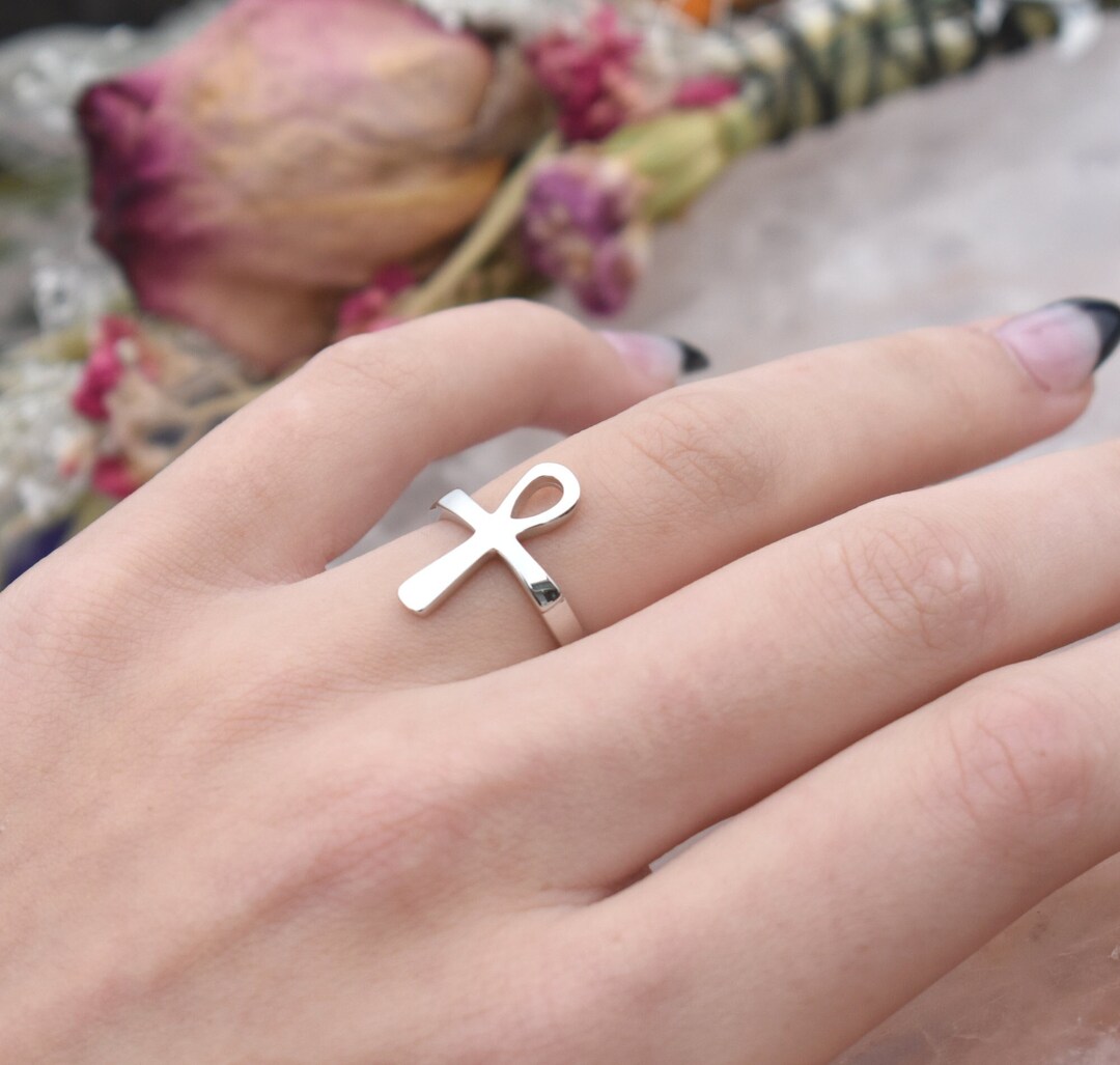 Ankh Ring, Sterling Silver Ankh Ring, Egyptian Cross, Ankh Symbol ...