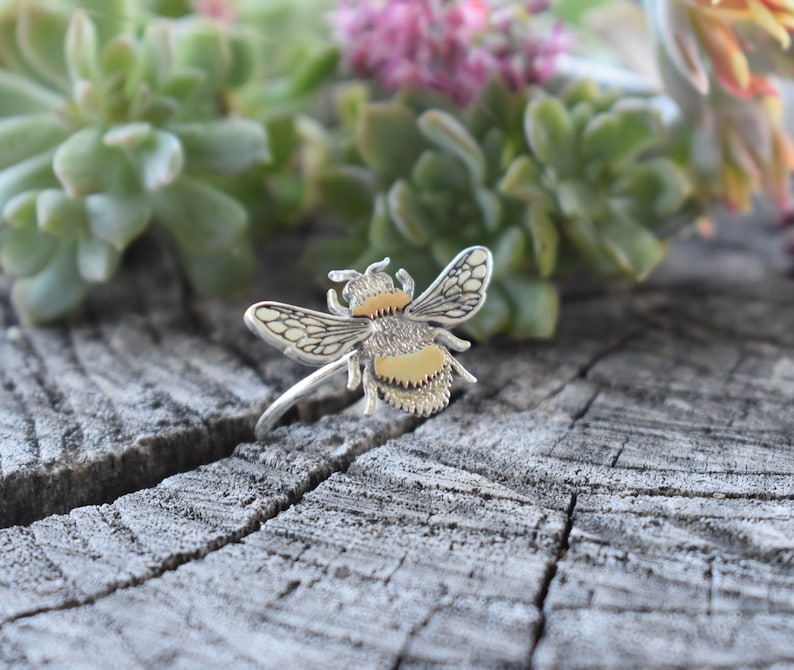 Bee Ring Bumble Bee Ring Gold Bee Ring Silver Bee Ring - Etsy