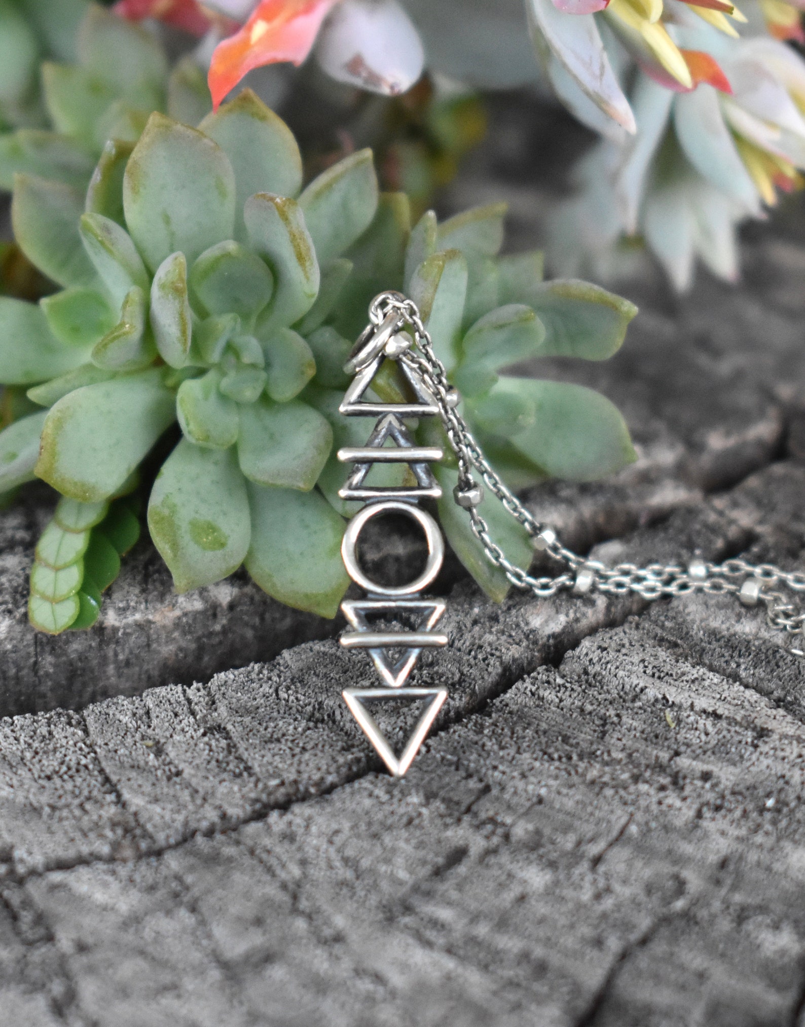 Element Necklace, Four Elements Necklace, Sterling Silver Element ...