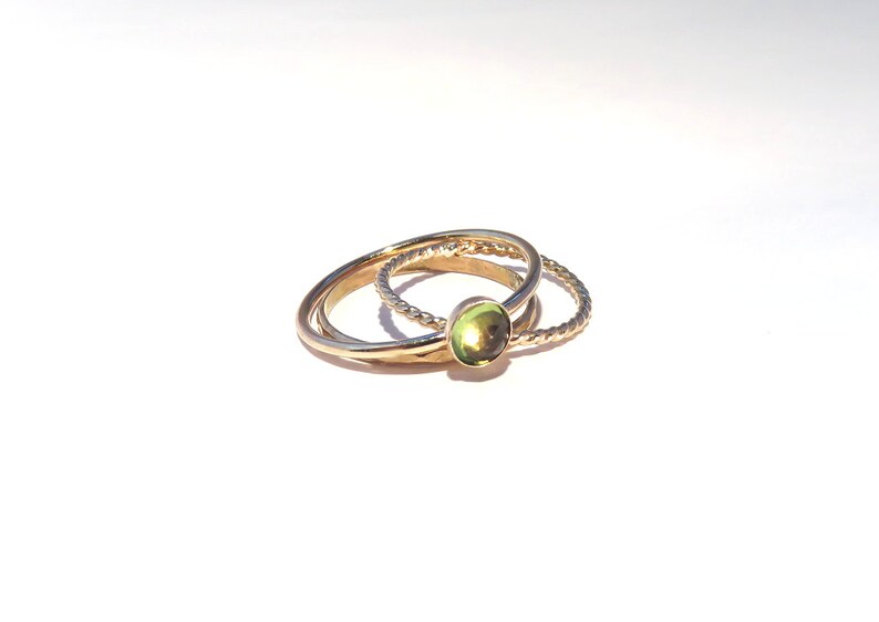 Peridot Ring Peridot Stacking Set Gold Peridot Rings - Etsy