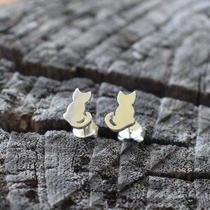 Kitty Studs, Cat Studs, Cat Earrings, Cat Stud Earrings, Cat Jewelry ...