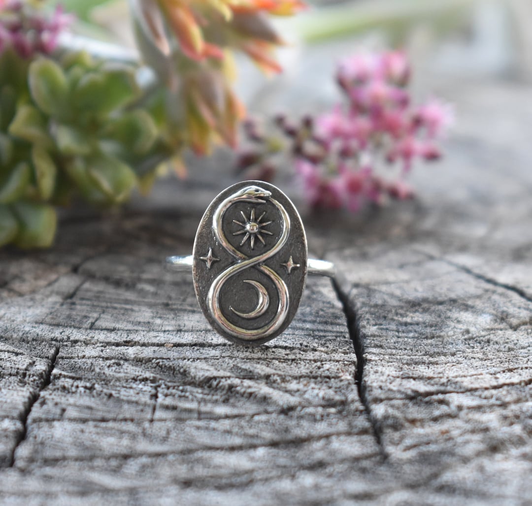 Infinity Snake Ring, Ouroboros Ring, Sterling Silver Snake, Silver ...