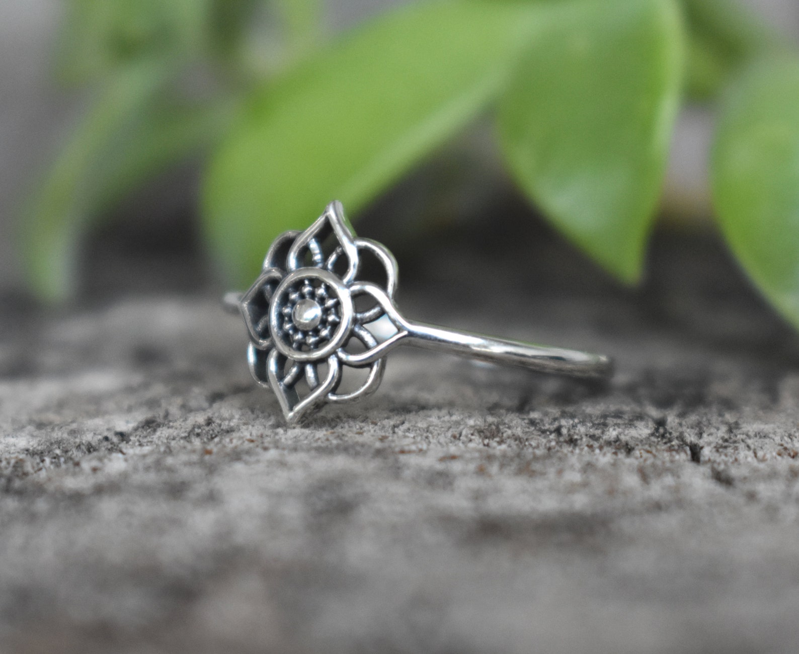 Mandala Ring Boho Ring Sacred Geometry Ring Meditation - Etsy