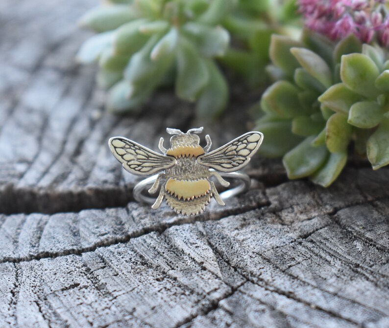 Bee Ring Bumble Bee Ring Gold Bee Ring Silver Bee Ring - Etsy
