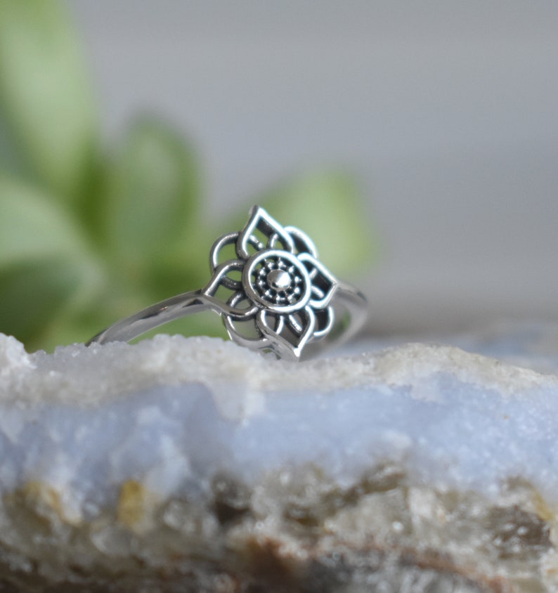 Mandala Ring Boho Ring Sacred Geometry Ring Meditation - Etsy
