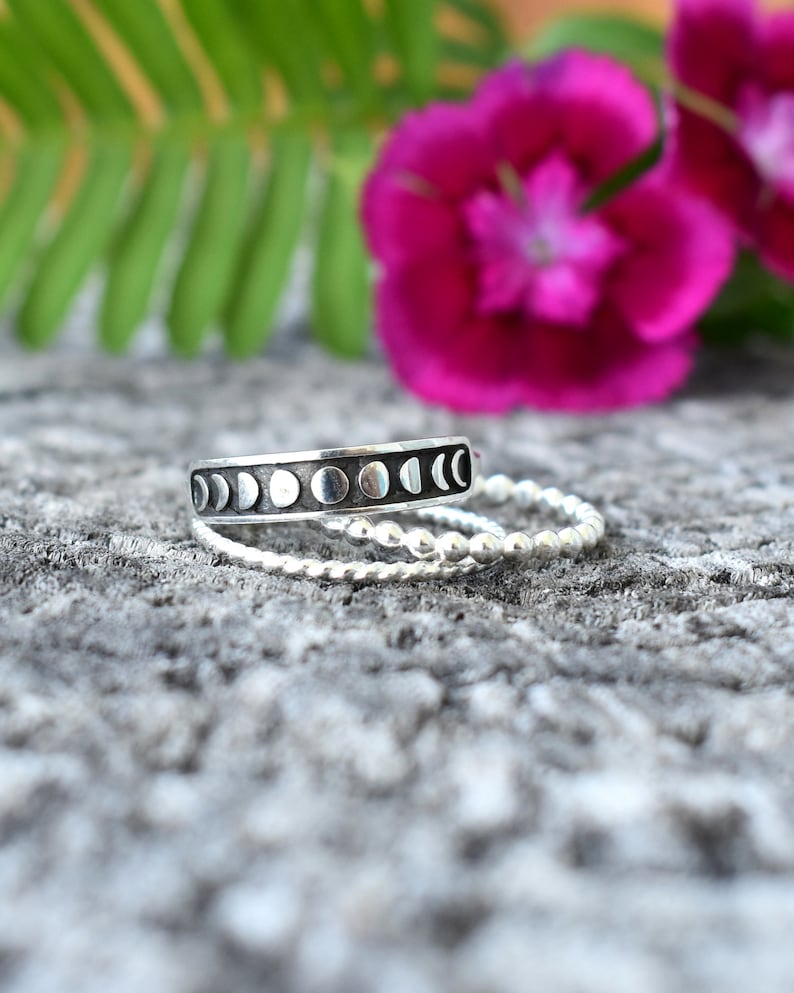 Sterling Silver Moon Phase Ring Moon Phase Jewelry Moon - Etsy
