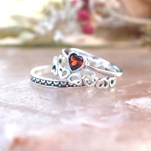 Heart Rings, Valentines Day Rings, Mothers Day Rings, Heart Rings Stack ...
