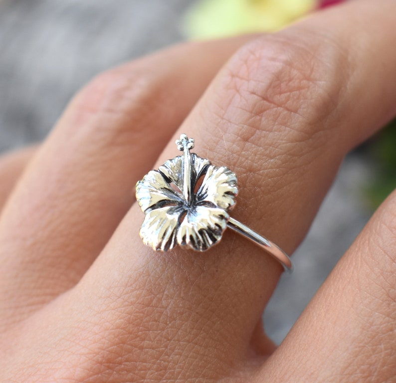Hibiscus Ring Hibiscus Flower Ring Tropical Ring Plant - Etsy