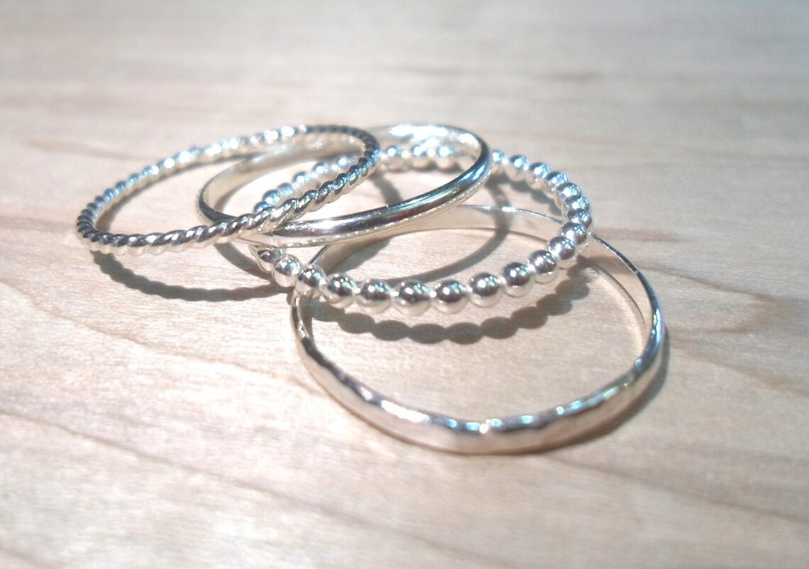 Stacking Rings Silver Stacking Rings Stack Rings Stackable - Etsy