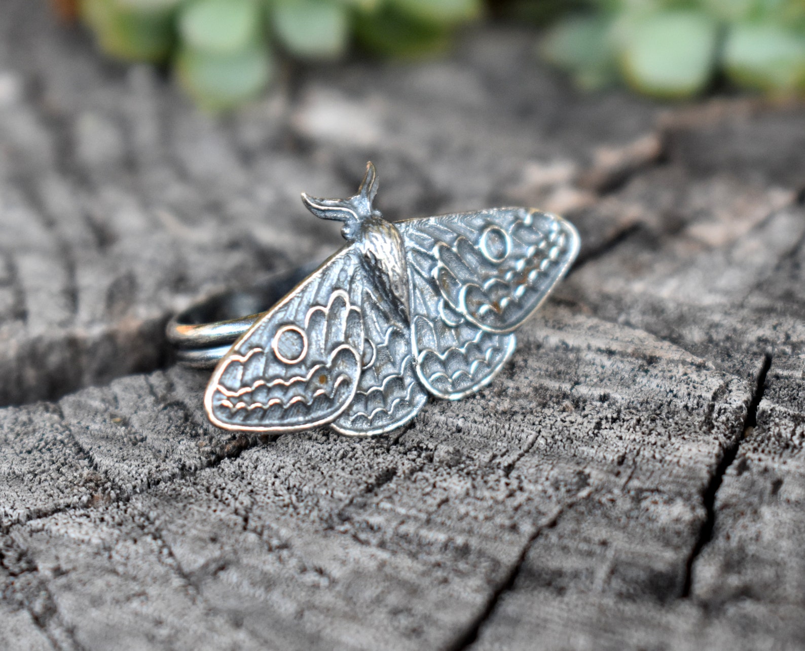 Moth Ring, Sterling Silver Moth Ring, Silver Moth Ring, Large Moth Ring ...