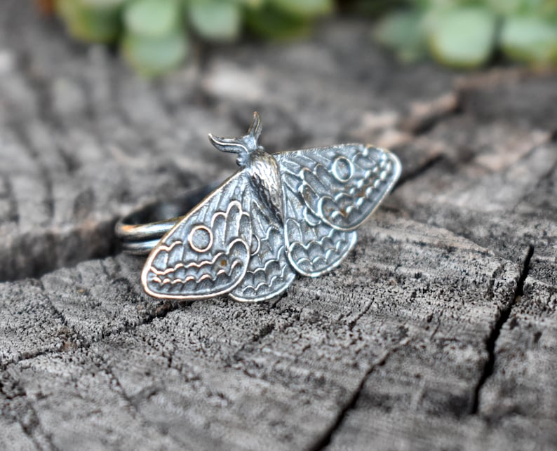 Moth Ring Sterling Silver Moth Ring Silver Moth Ring Large - Etsy