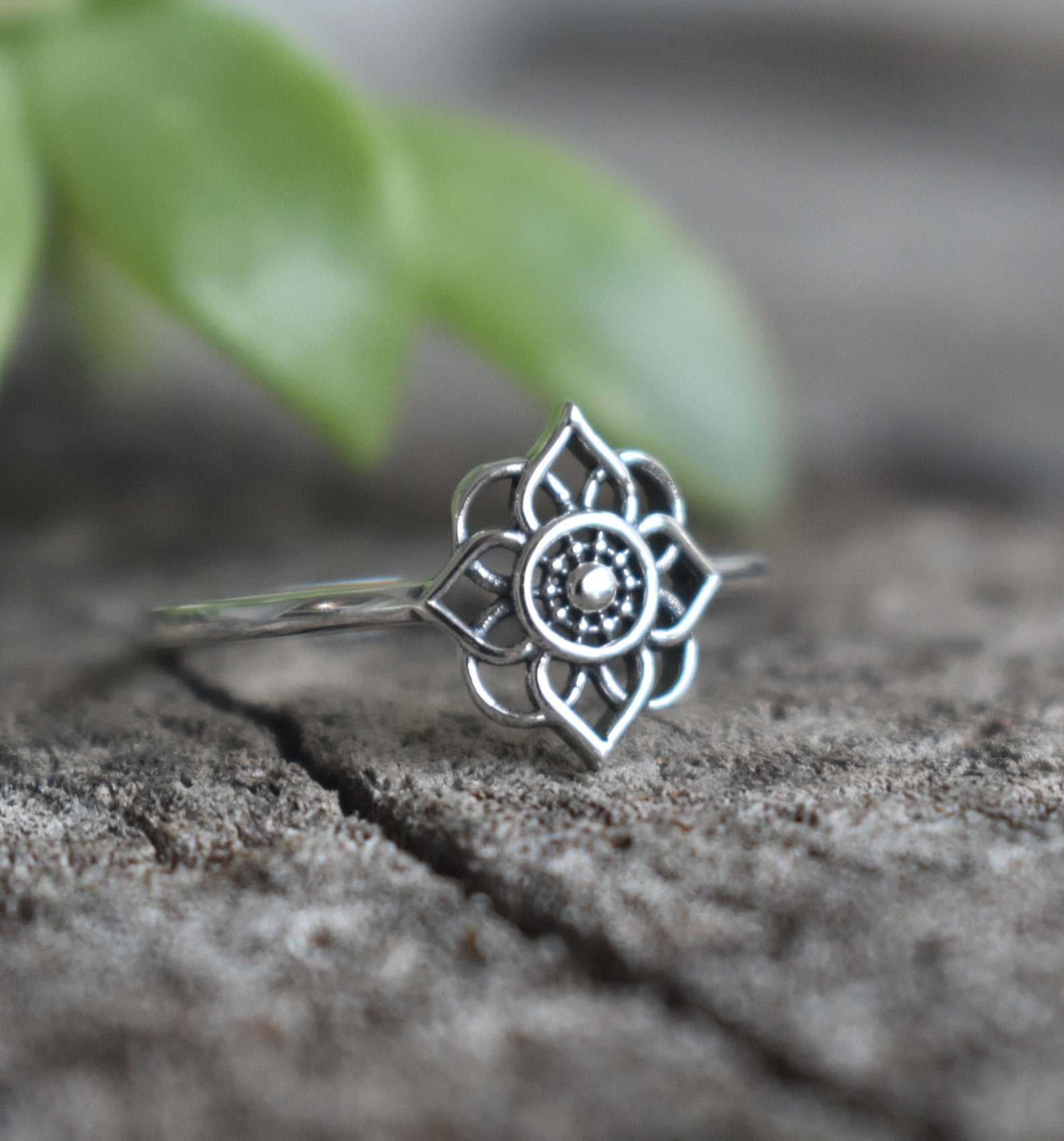 Mandala Ring Boho Ring Sacred Geometry Ring Meditation - Etsy
