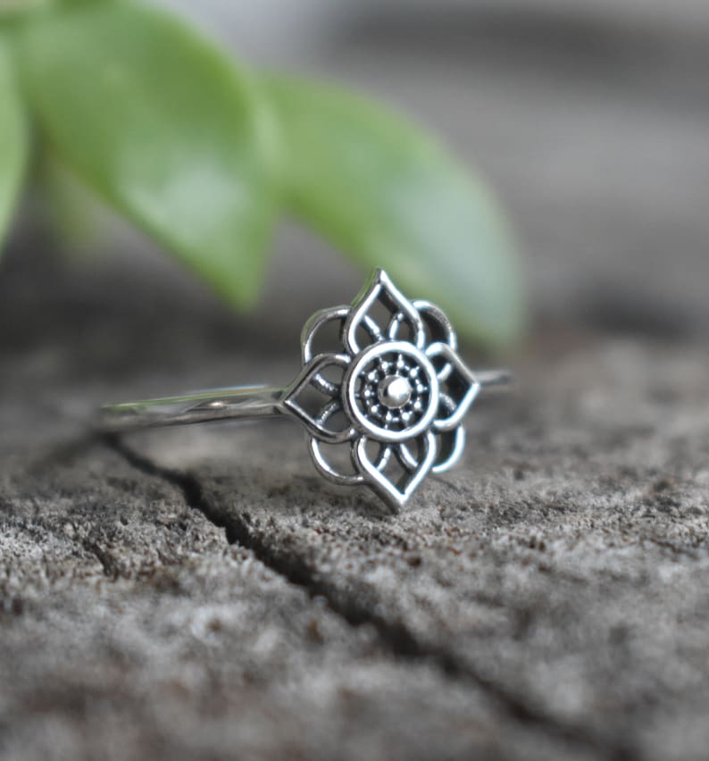 Mandala Ring Boho Ring Sacred Geometry Ring Meditation - Etsy