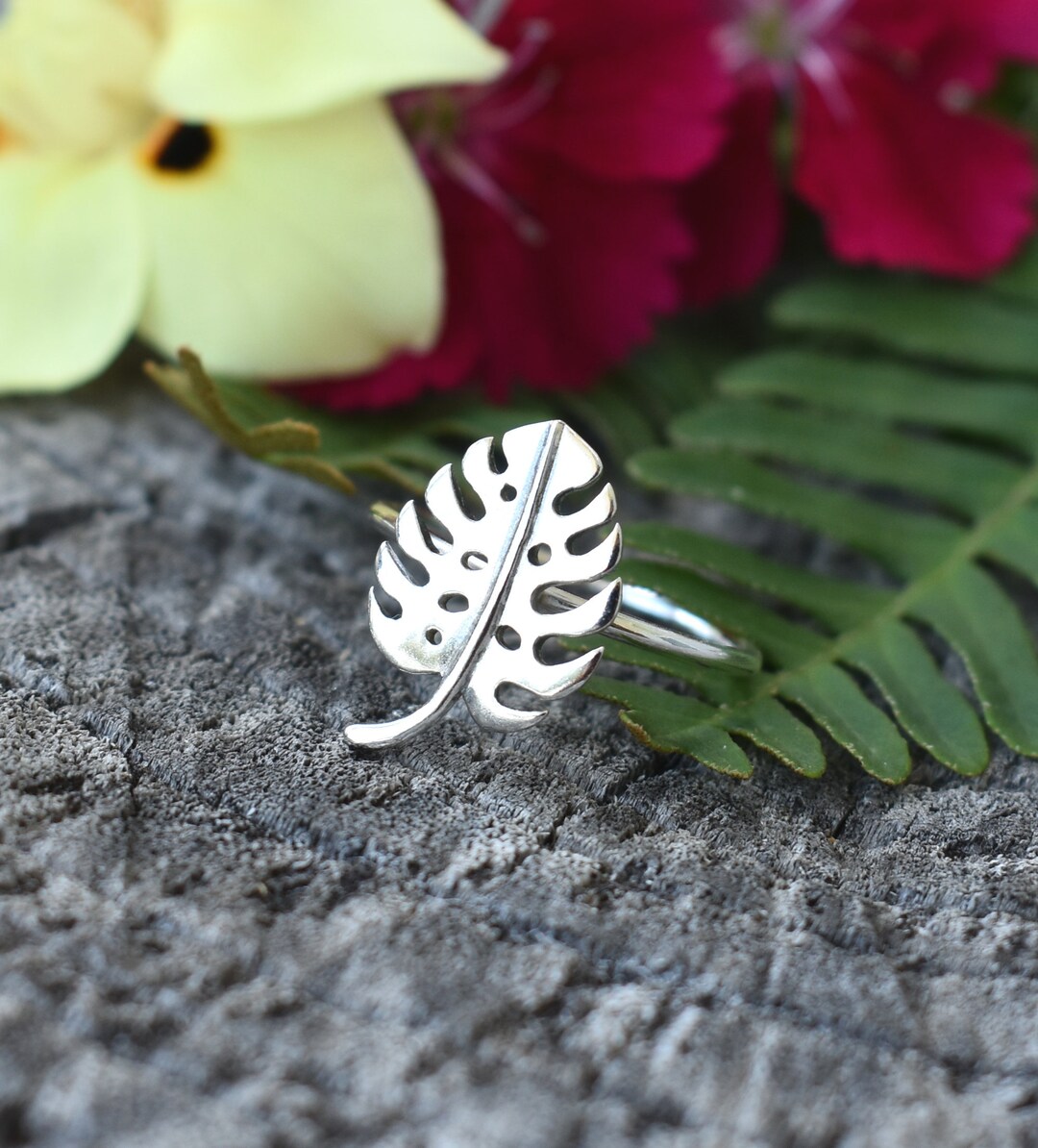Monstera Ring, Monstera Leaf Ring, Tropical Ring, Plant Lover, Plant ...