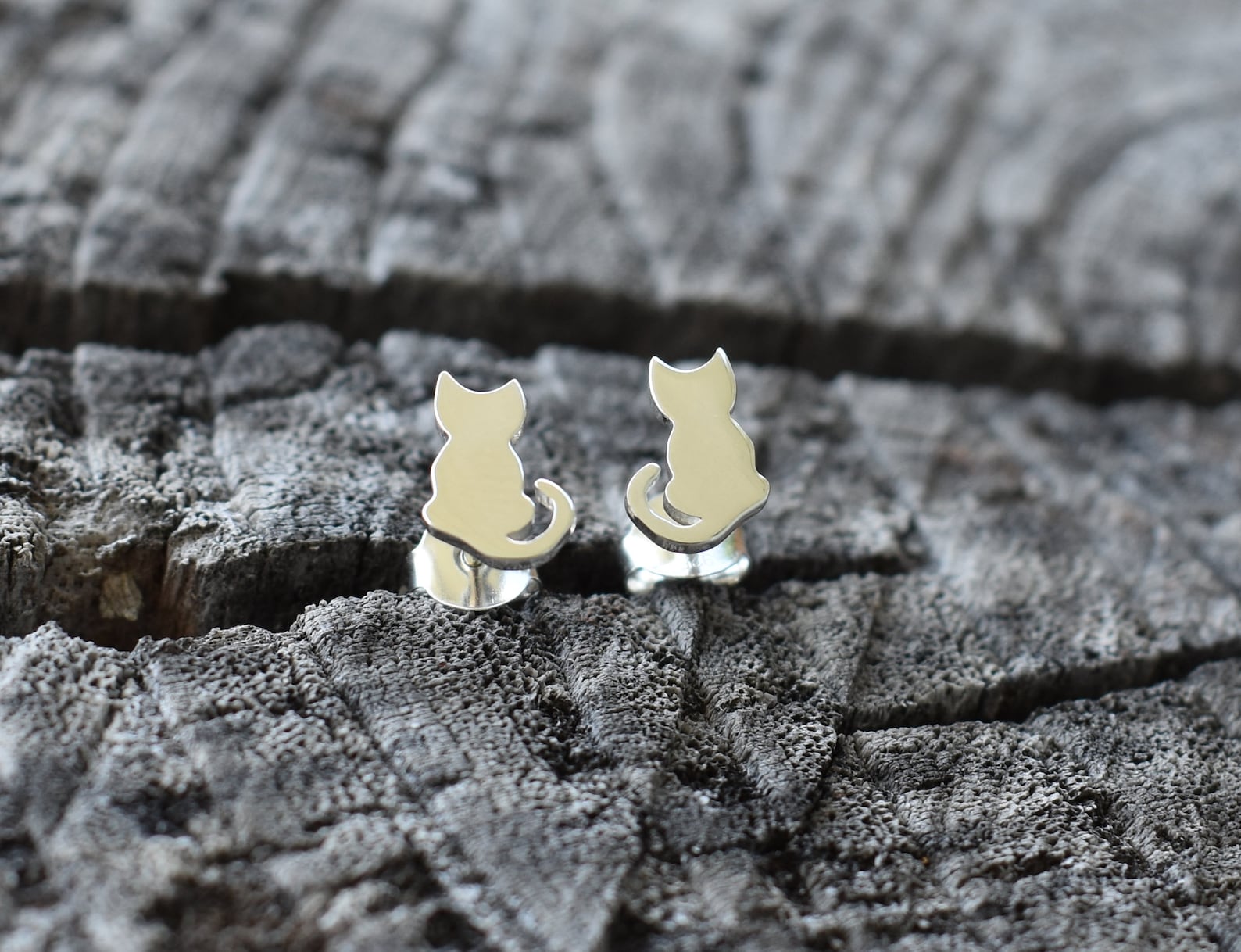Kitty Studs, Cat Studs, Cat Earrings, Cat Stud Earrings, Cat Jewelry ...