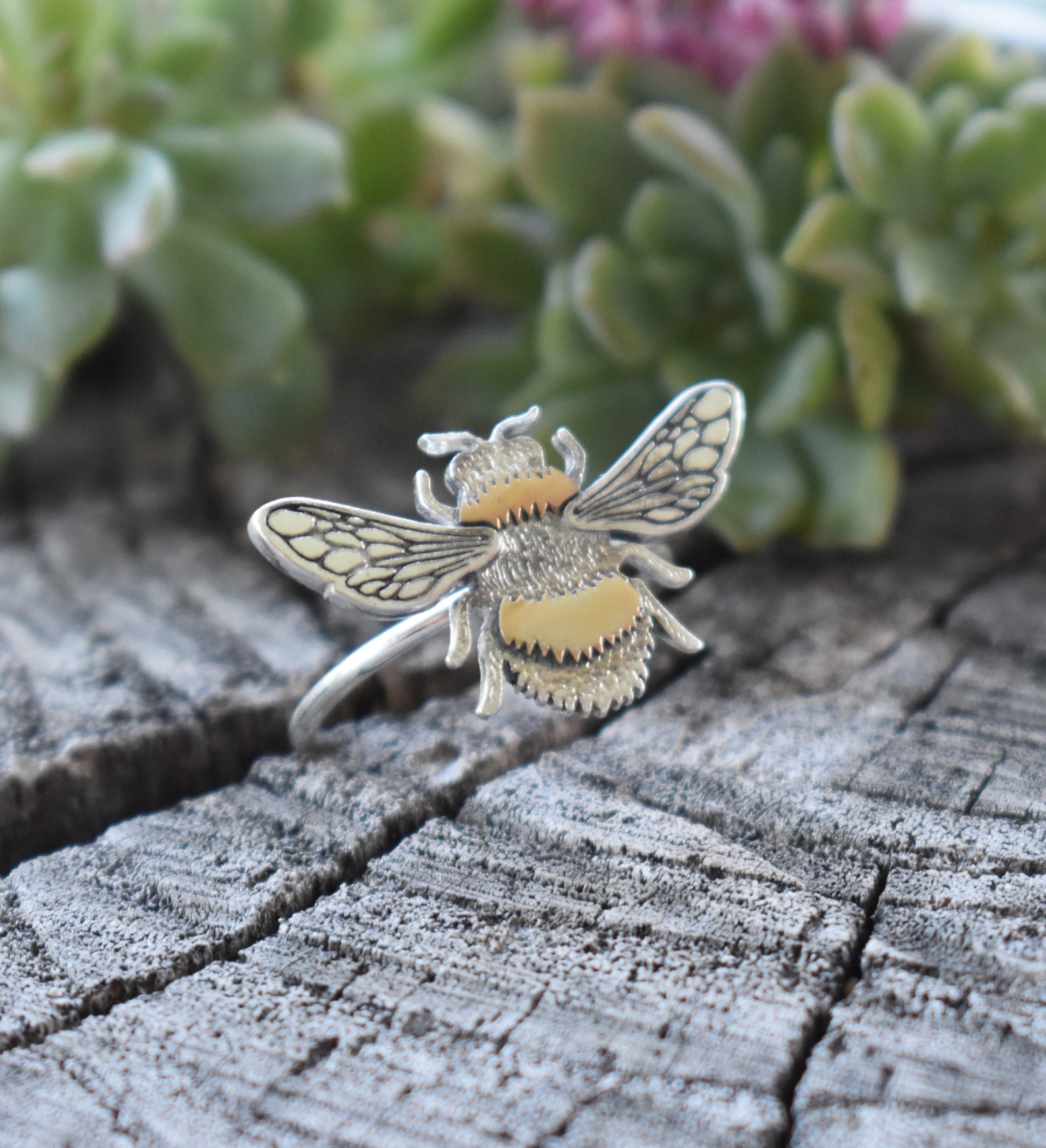 Bee Ring Bumble Bee Ring Gold Bee Ring Silver Bee Ring - Etsy
