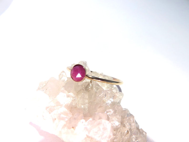Ruby Ring Gold Ruby Ring Ruby Stacking Ring July Birthstone - Etsy