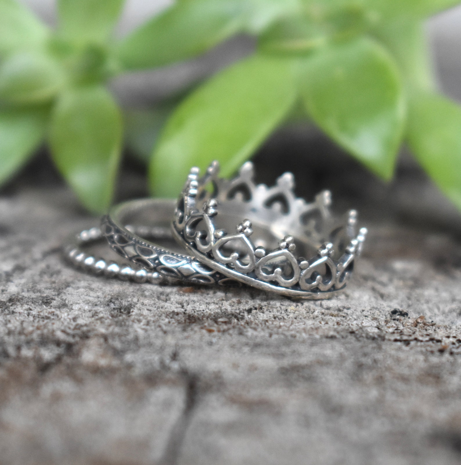 Princess Ring Crown Ring Crown Stacking Set Sterling Silver - Etsy