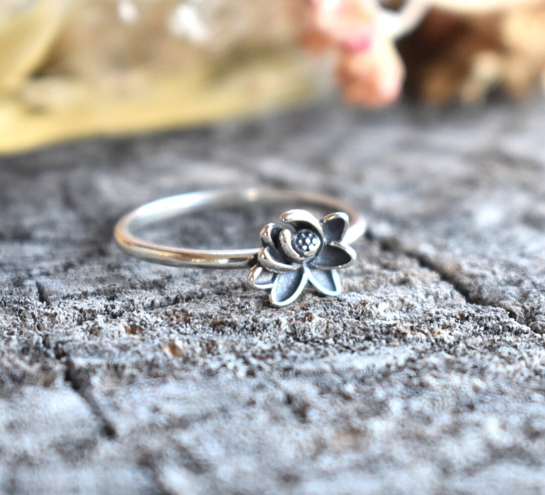 Lotus Ring, Lotus Flower, Sterling Lotus Ring, Silver Lotus, Yoga Ring ...