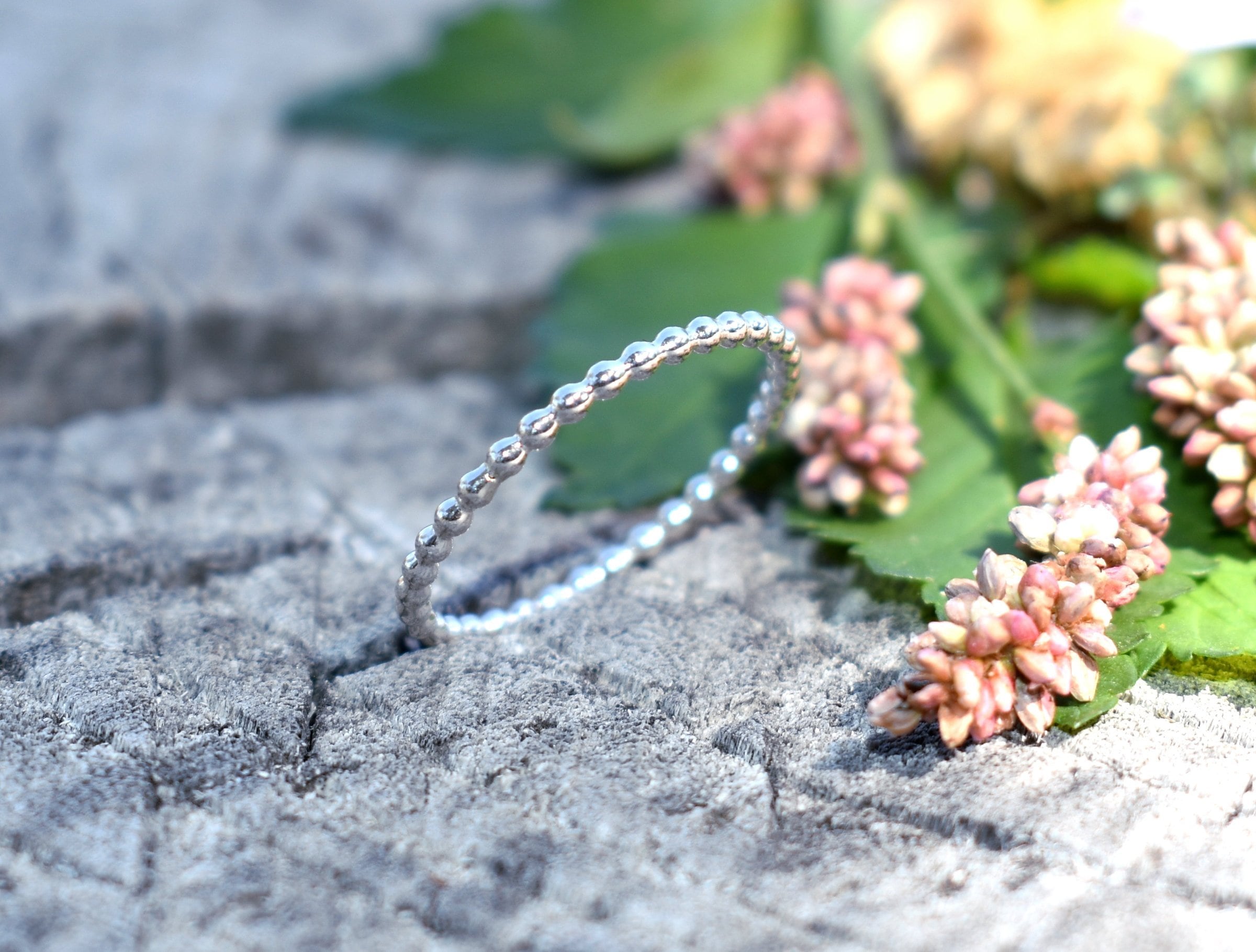 Silver Bead Ring, Sterling Silver Bead Stacking Rings-round Beaded ...