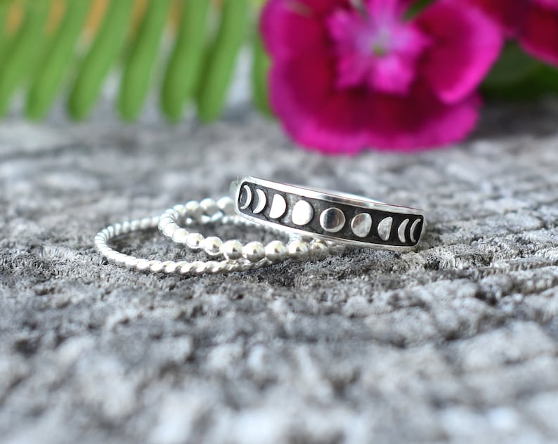 Sterling Silver Moon Phase Ring Moon Phase Jewelry Moon | Etsy