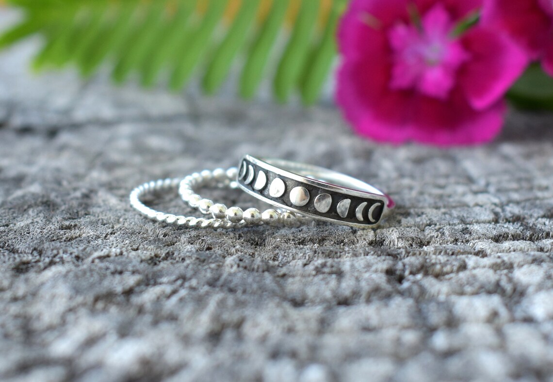 Sterling Silver Moon Phase Ring Moon Phase Jewelry Moon | Etsy