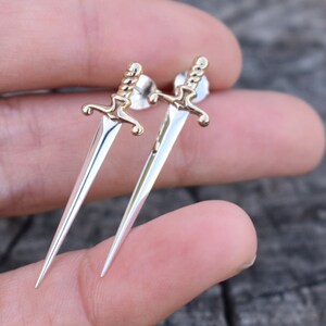 Sword Earrings, Sword Studs, Dagger Earrings, Ace of Swords, Queen of Swords, King of Swords ...