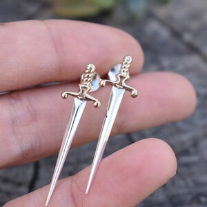 Sword Earrings, Sword Studs, Dagger Earrings, Ace of Swords, Queen of Swords, King of Swords ...