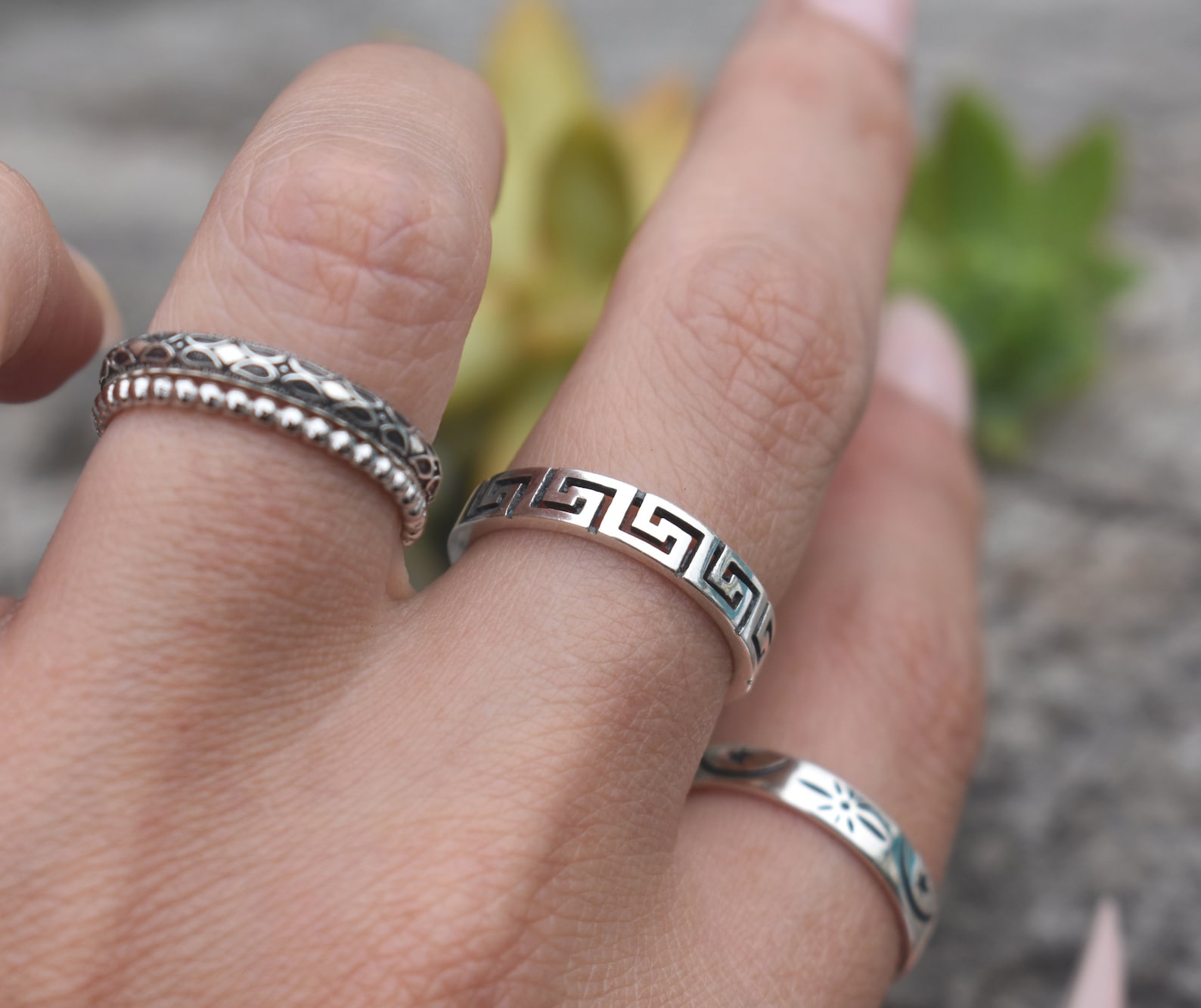 Greek Key Ring Sterling Silver Greek Ring Greek Key Jewelry - Etsy